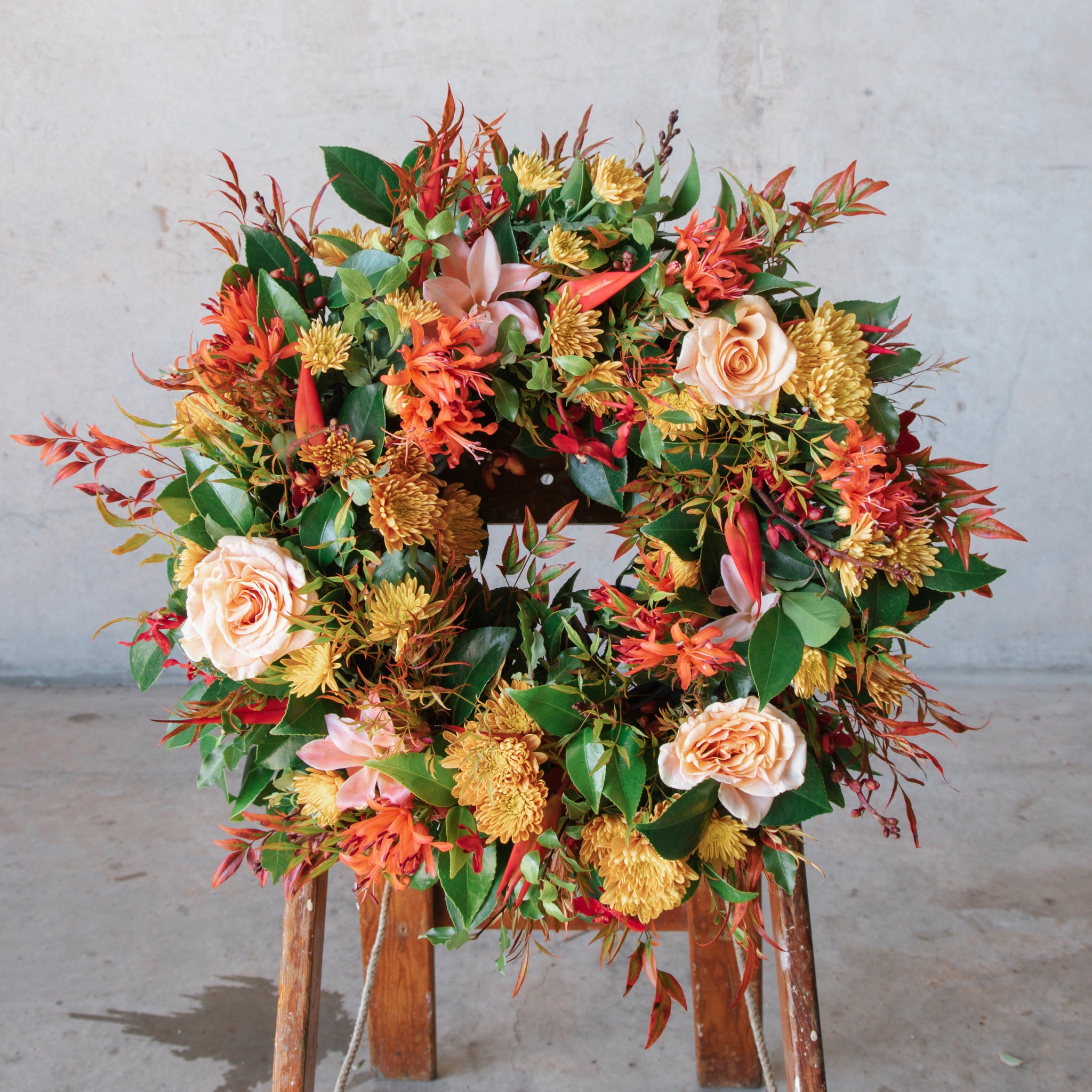 Bright Wreath | Funeral Flowers | Beija Flor Florist Darwin