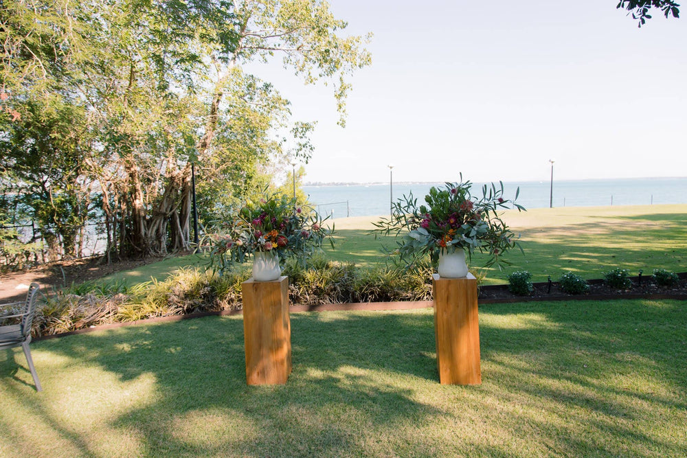 Timber Plinth | Wedding & Event Rentals | Beija Flor Florist Darwin